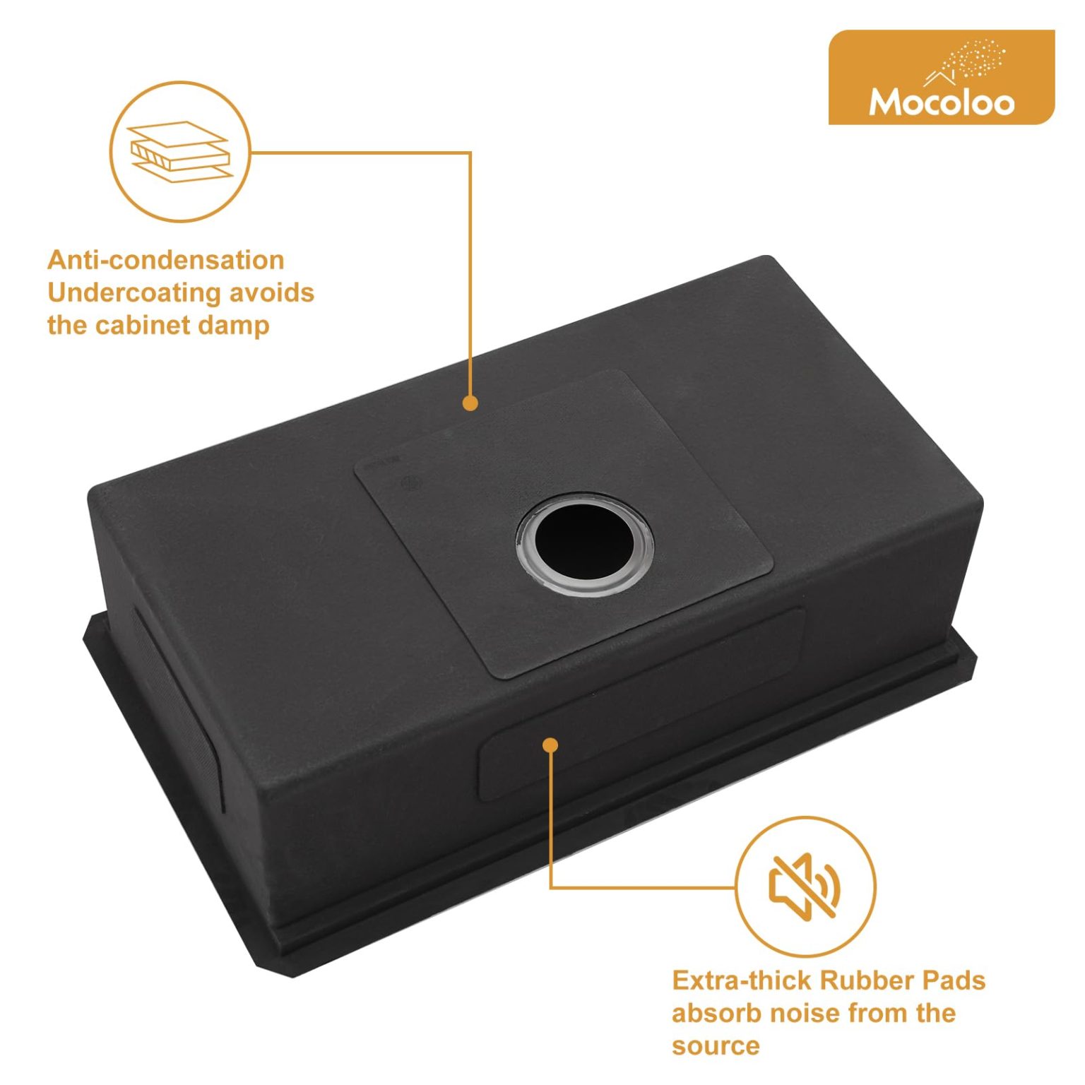 Mocoloo 33 Inch Kitchen Sink Undermount 33 x 19 Workstaion Ledge ...