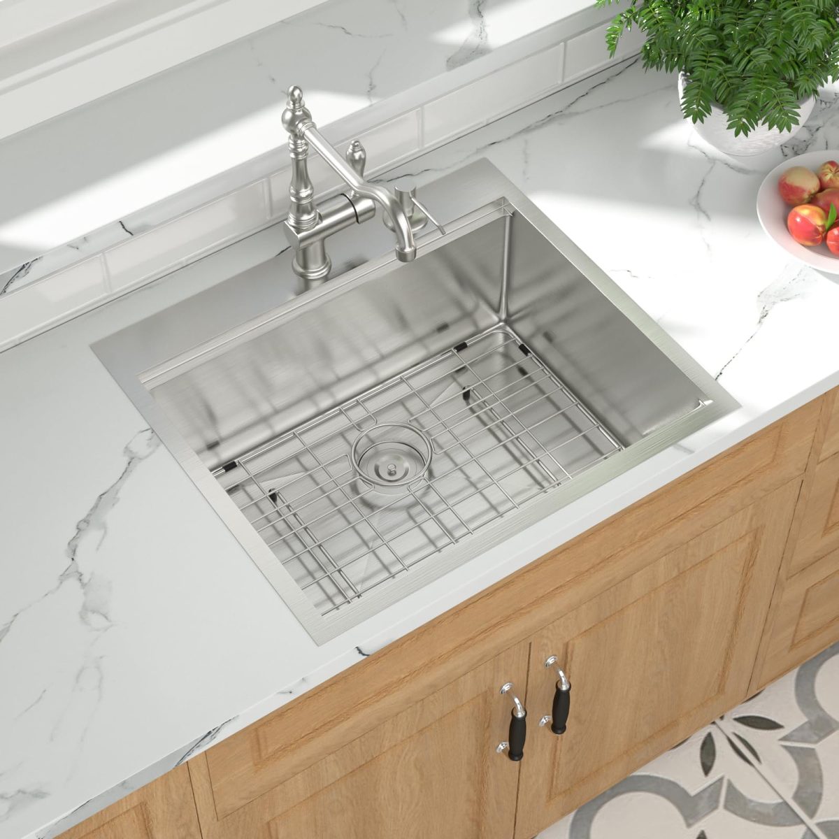 Mocoloo 25 Kitchen Sink Drop in Workstation 25 x 22 Inch Topmount ...