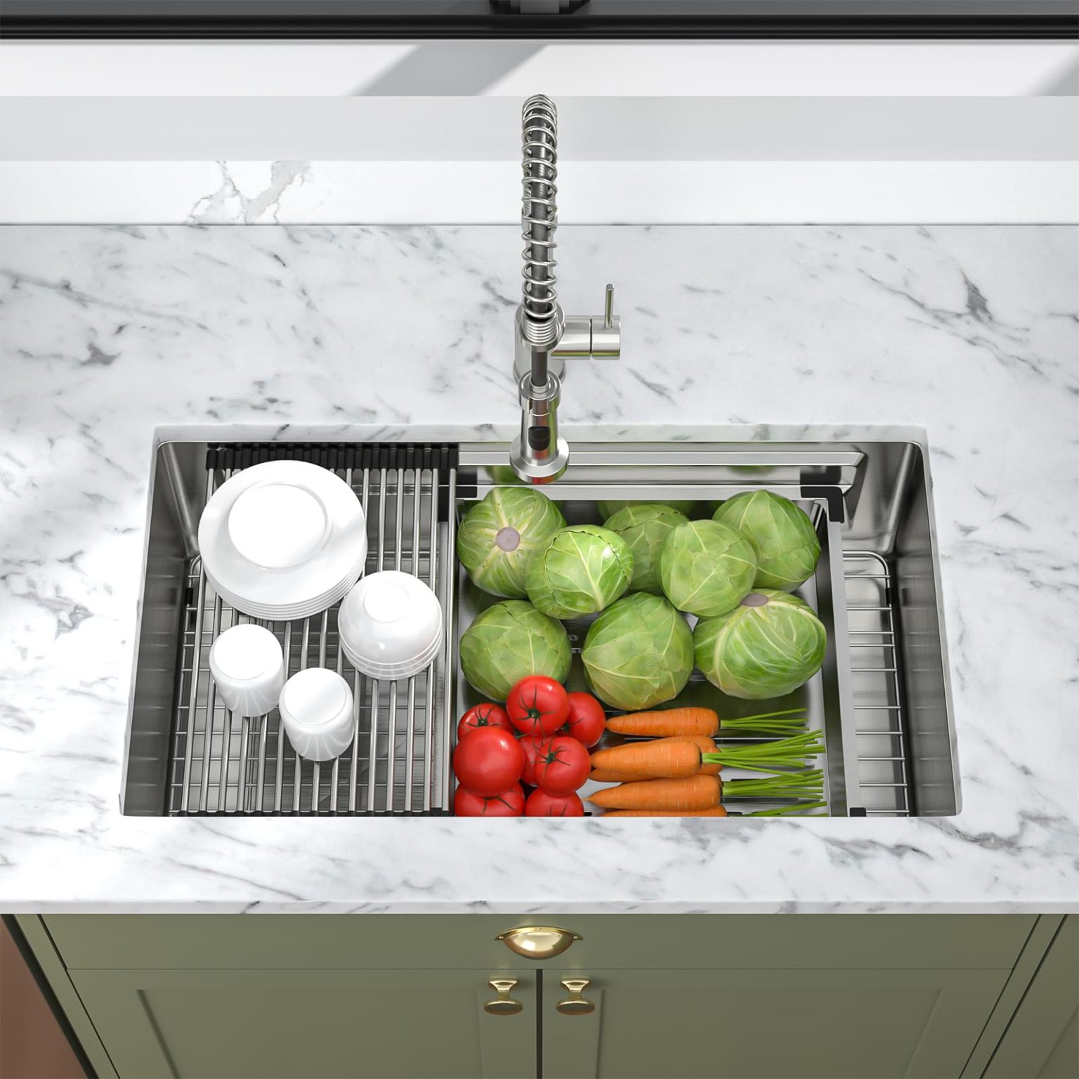 Mocoloo 33 Undermount Sink 33×19 SUS304 Stainless Steel Sink 16 Gauge ...