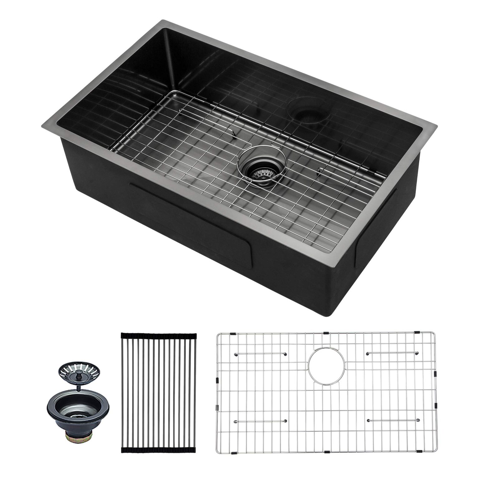 Mocoloo 28 Inch Undermount Kitchen Sink, 28″x18″ Gunmetal Black Sinks ...